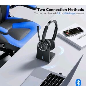 Headphones | Wireless Headset With Mic For Work Bluetooth Headset With ...